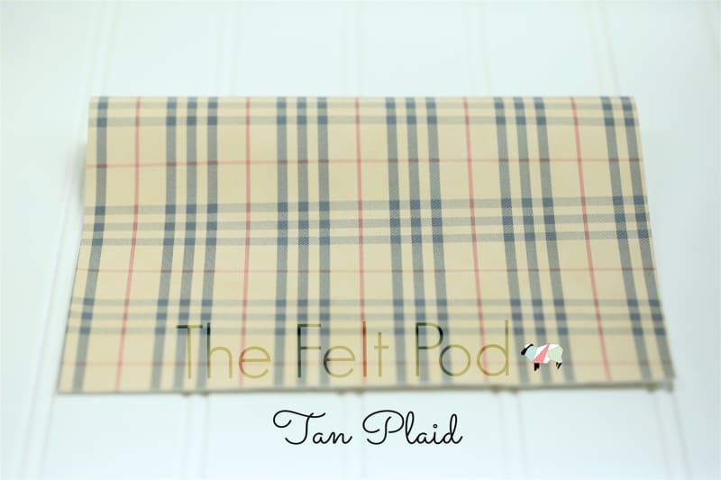 TAN PLAID Printed Leather