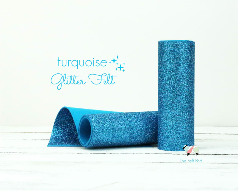 Turquoise Glitter Felt
