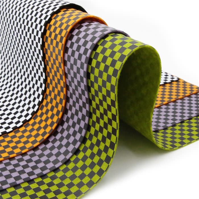 Halloween Checkers Printed Felt | The Felt Pod