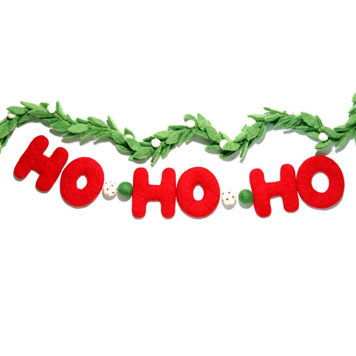 Felt Letters HO HO HO, embroidered stockings, embroidered felt stocking ...