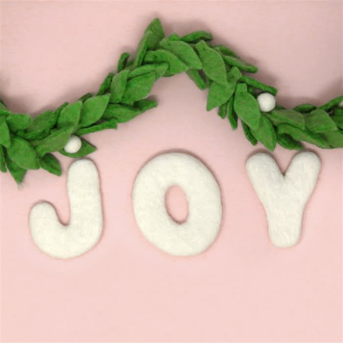 Felt Letters JOY, embroidered stockings, embroidered felt stocking ...