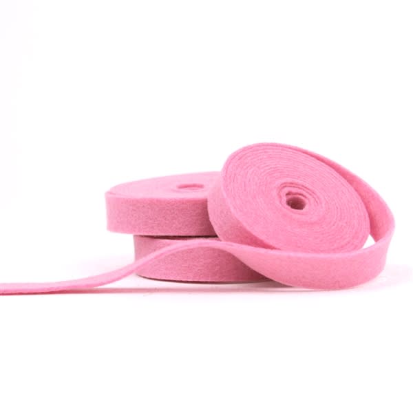 Almost Rose Wool Felt Ribbon, Pink Wool Felt Ribbon