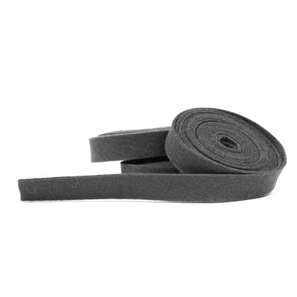 Charcoal Wool Felt Ribbon, Gray Wool Felt Ribbon
