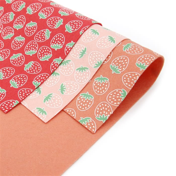 Printed Strawberry Delight Wool Felt | The Felt Pod