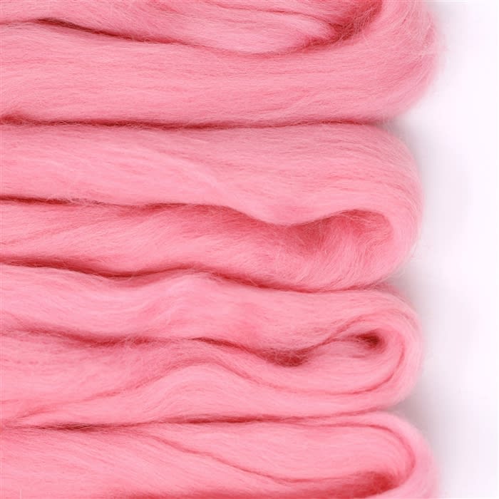 Wool Roving - 46. Bright Pink