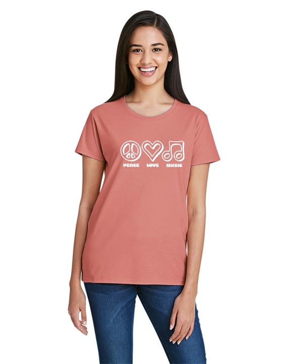 Peace Love And Music T Shirt At The Music Stand