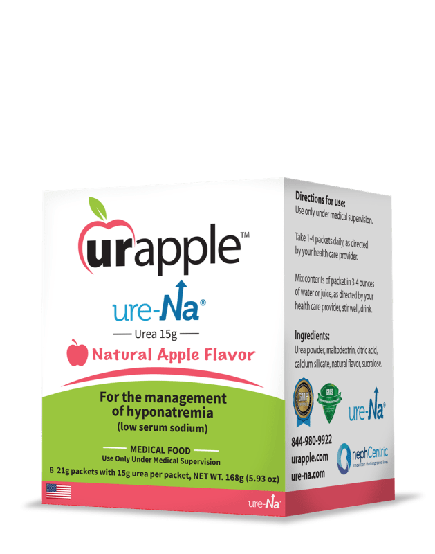 Urapple apple flavored ure-Na for hyponatremia|SIADH|SIAD|Low Sodium