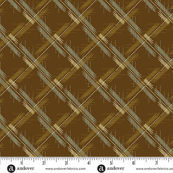 DAHLIA COLLECTION: Bear Grass Plaid in Acorn Brown by Edyta Sitar of ...
