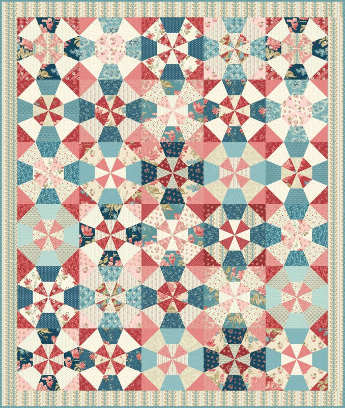 Prism Rose Quilt Pattern by Laundry Basket Quilts