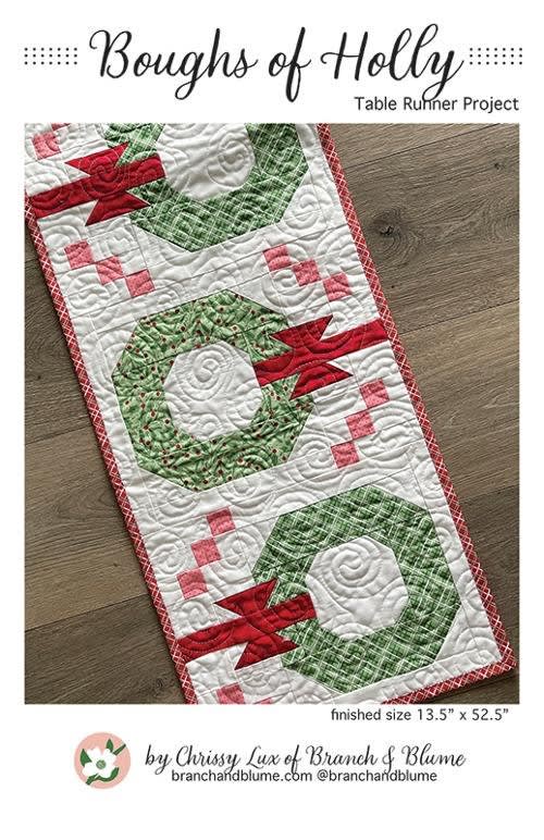Boughs of Holly Table Runner Pattern by Branch & Blume