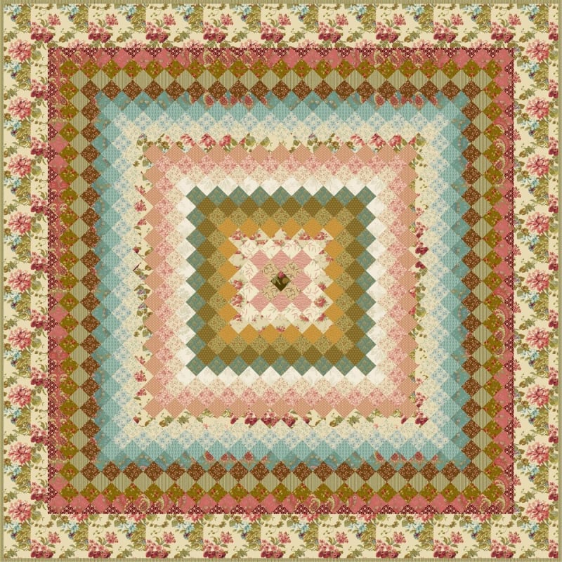 Scrappy Trip Around the World Quilt Pattern by Laundry Basket Quilts