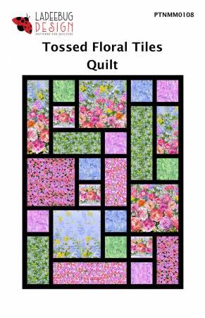 Tossed Florals Tiles Quilt Pattern by Ladeebug Design