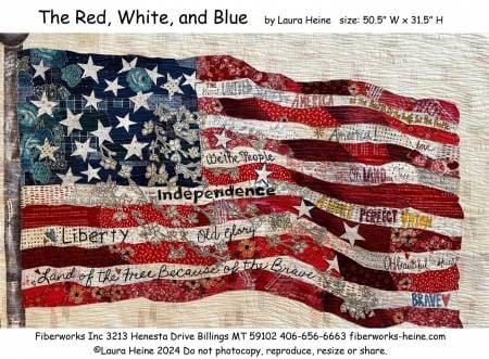 The Red White and Blue Flag Collage Quilt Pattern by Laura Heine
