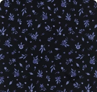 French Quarter Deep Dark Blue Floral by Maywood Studios