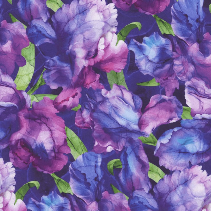 INFATUATION: DP28614-86 Purple Iris Northcott Fabrics