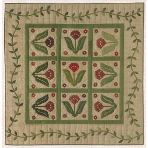 Antique Folk Flower Applique Pattern by Primitive Gatherings Vintage ...