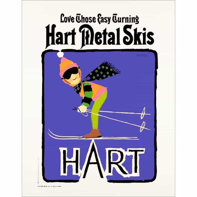 Hart Skis Original Vintage Ski Poster from 1963