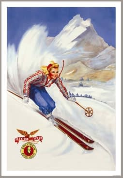 Flexible Flyer Ski Poster Skier (3 Sizes)