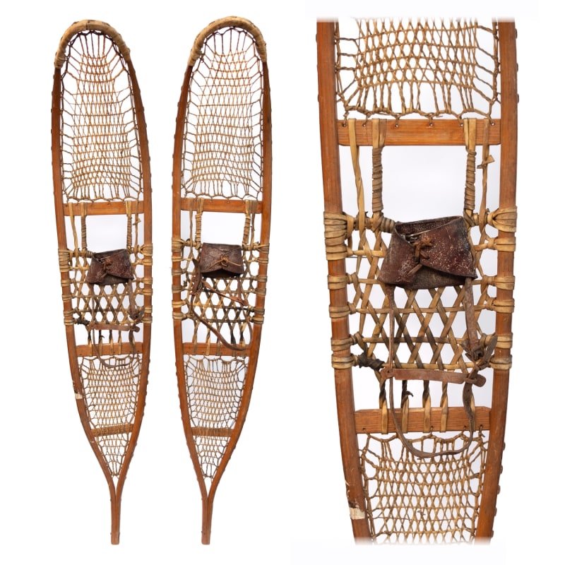 1940s Northland 10th Mountain Division Military Snowshoes with leather ...