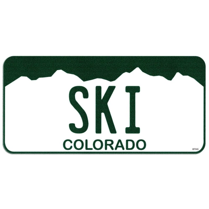 Ski Colorado License Plate Bumper Sticker covers 32 ski areas in the ...