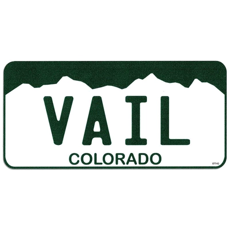 Vail Colorado License Plate Bumper Sticker is fun to put on your gear ...