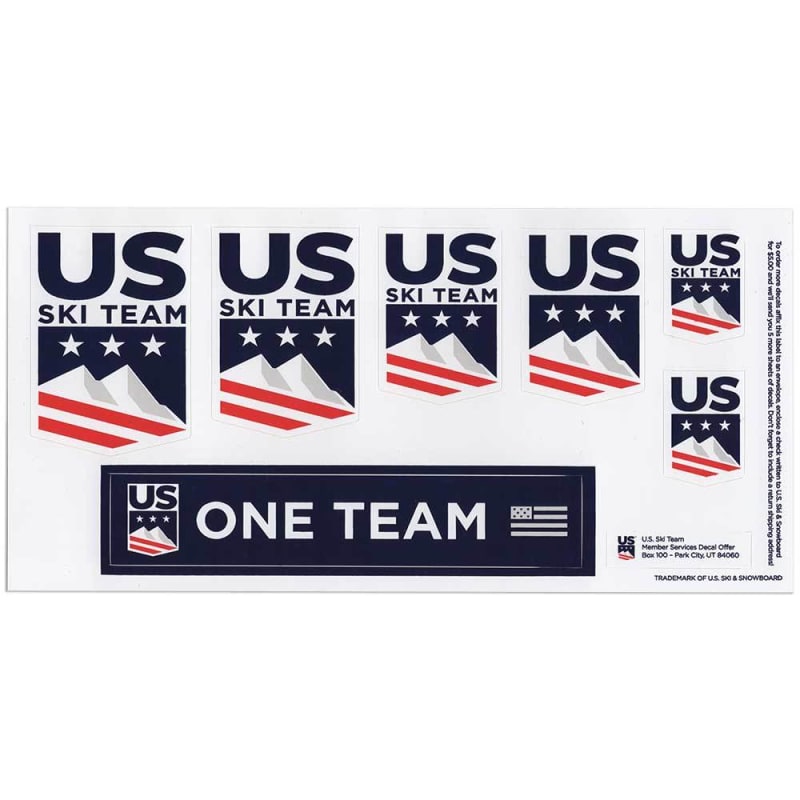 U.S. Ski Team Sticker Set of 7 for Ski Helmets, Skis and Snowboards