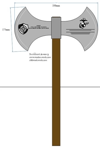 Double Steel Axe with Engraving