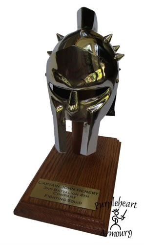 Mini Helmet, Gladiator, with Rectangle Stand, Stainless Steel