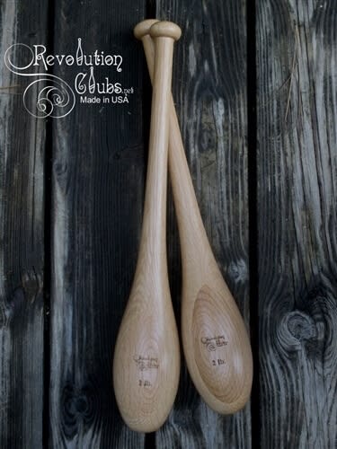 2lb Victorian Teardop Clubs - Oak - Pair