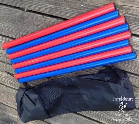 Judging Baton Set, Four Pair of Blue and Red w/Bag