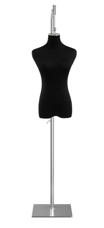 Black Female Display Dress Form A Pinnable Canvas & Metal Hanging