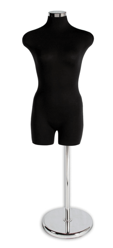 Black Women’s Torso Form with Chrome Base | Adjustable Retail Display ...
