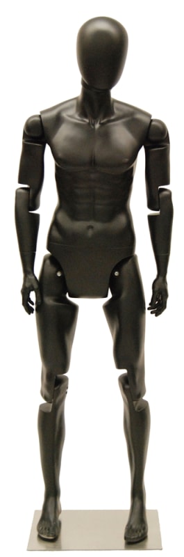 Fiberglass Posable Male Mannequin Black Fabric | Zing Display
