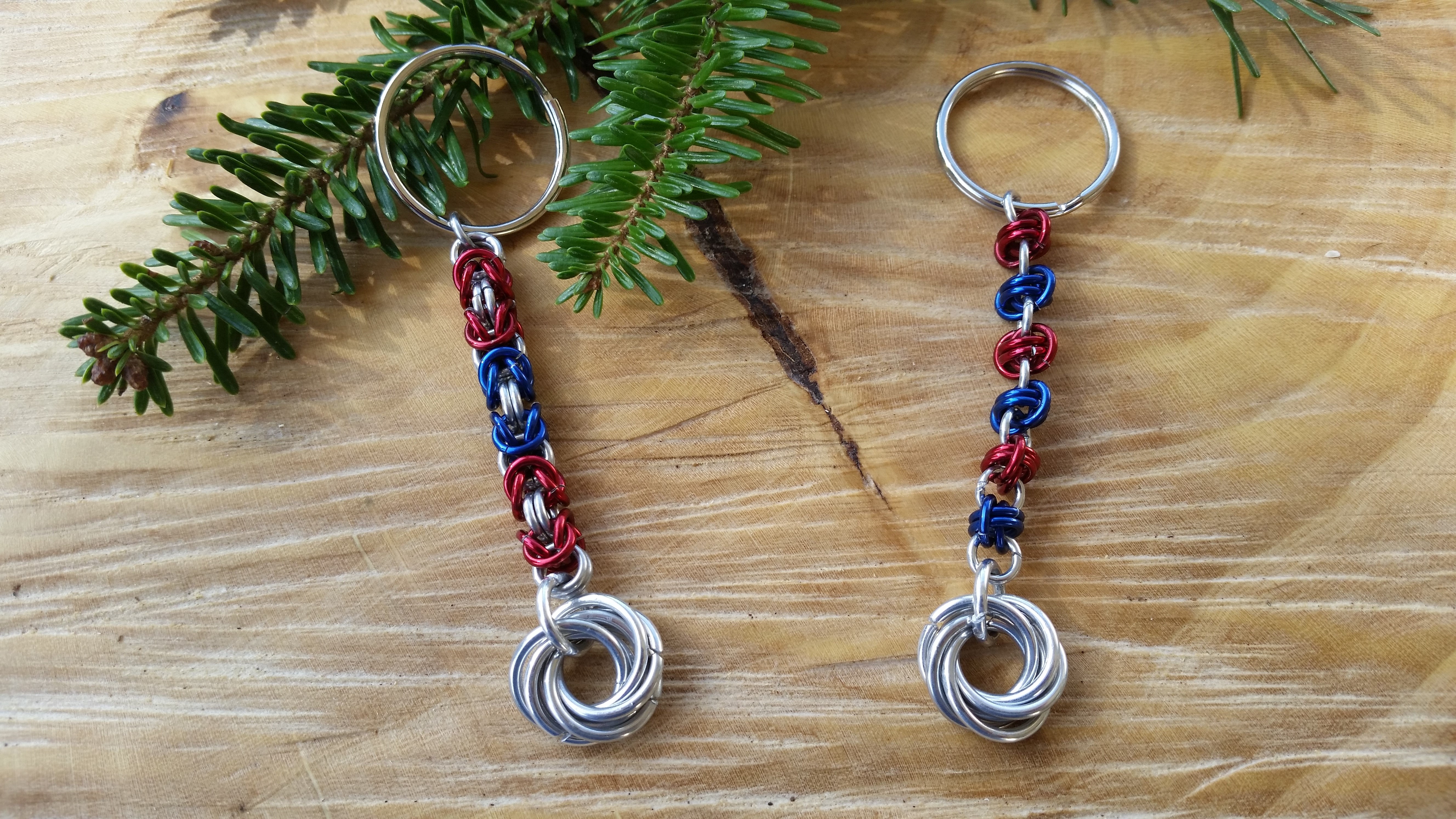 Patriotic Key Chain with Mobius Knot