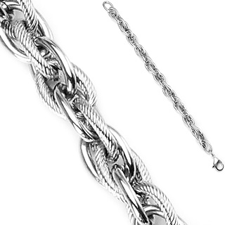 Tri-Link Chain 316L Stainless Steel Bracelet