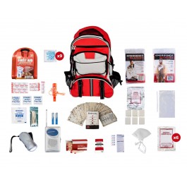 1 Person Basic Survival Kit 72+ Hours Red Backpack