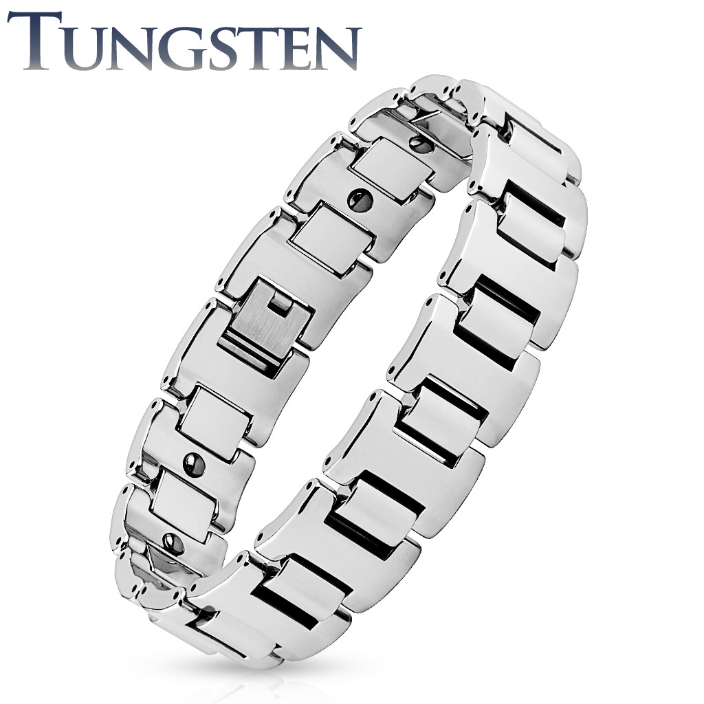 Heavy Link Tungsten Carbide Chain Bracelet