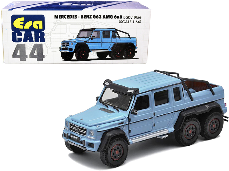 Mercedes Benz G63 AMG 6x6 Pickup Baby Blue 1/64 By Era Car