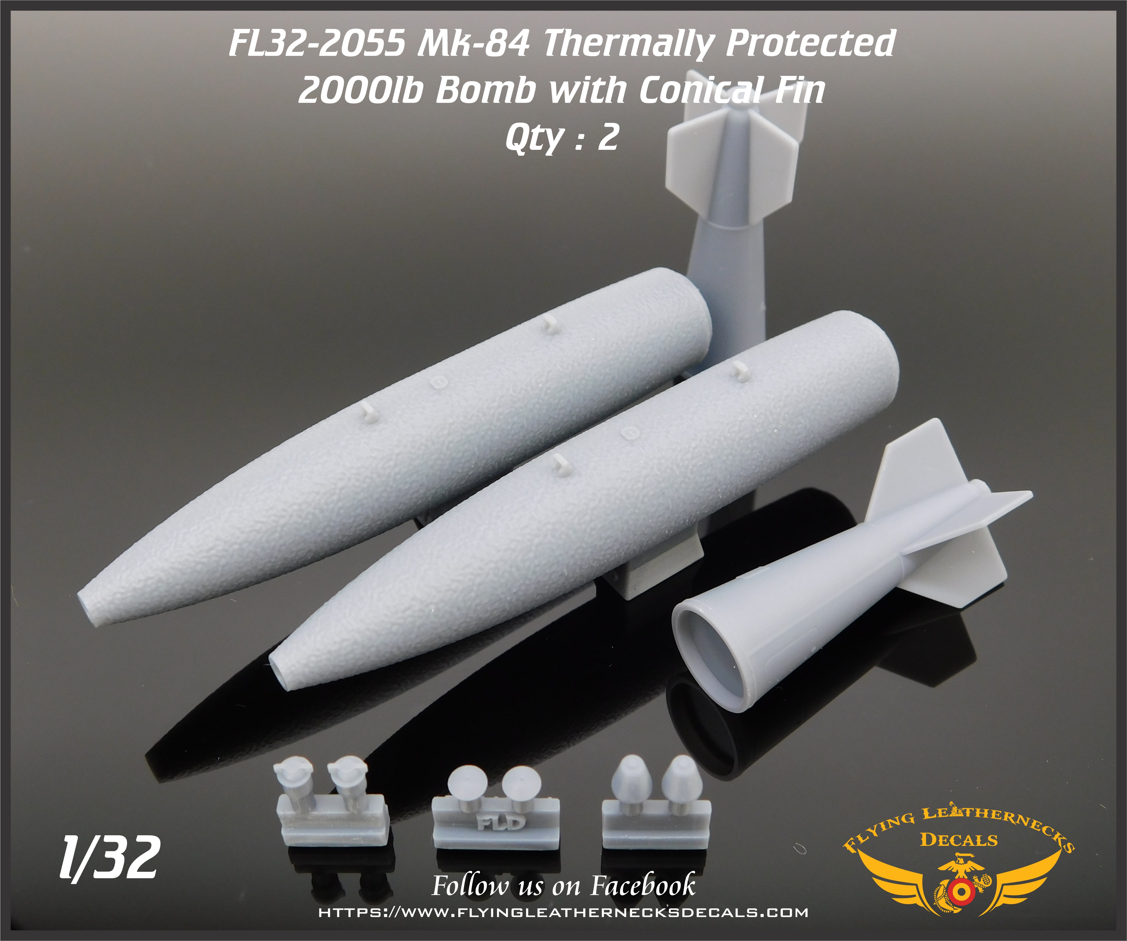 FL32-2055 Mk-84 2000lb Bombs with Conical Fins - Thermally P
