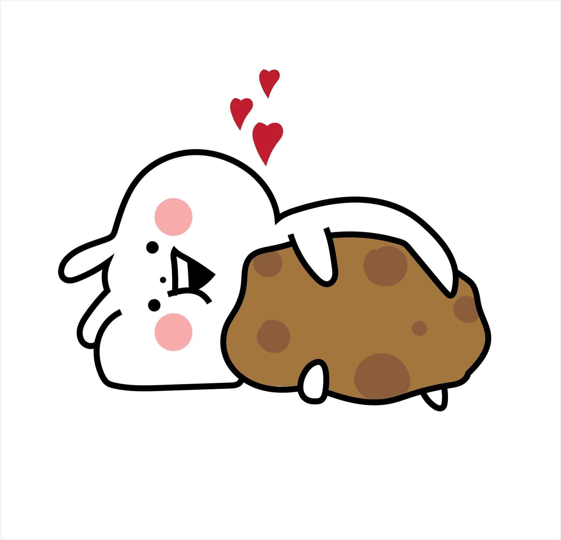 Usagyuuun Hug Potato Die Cut Sticker Emoji Kaomoji Meme Emoticon