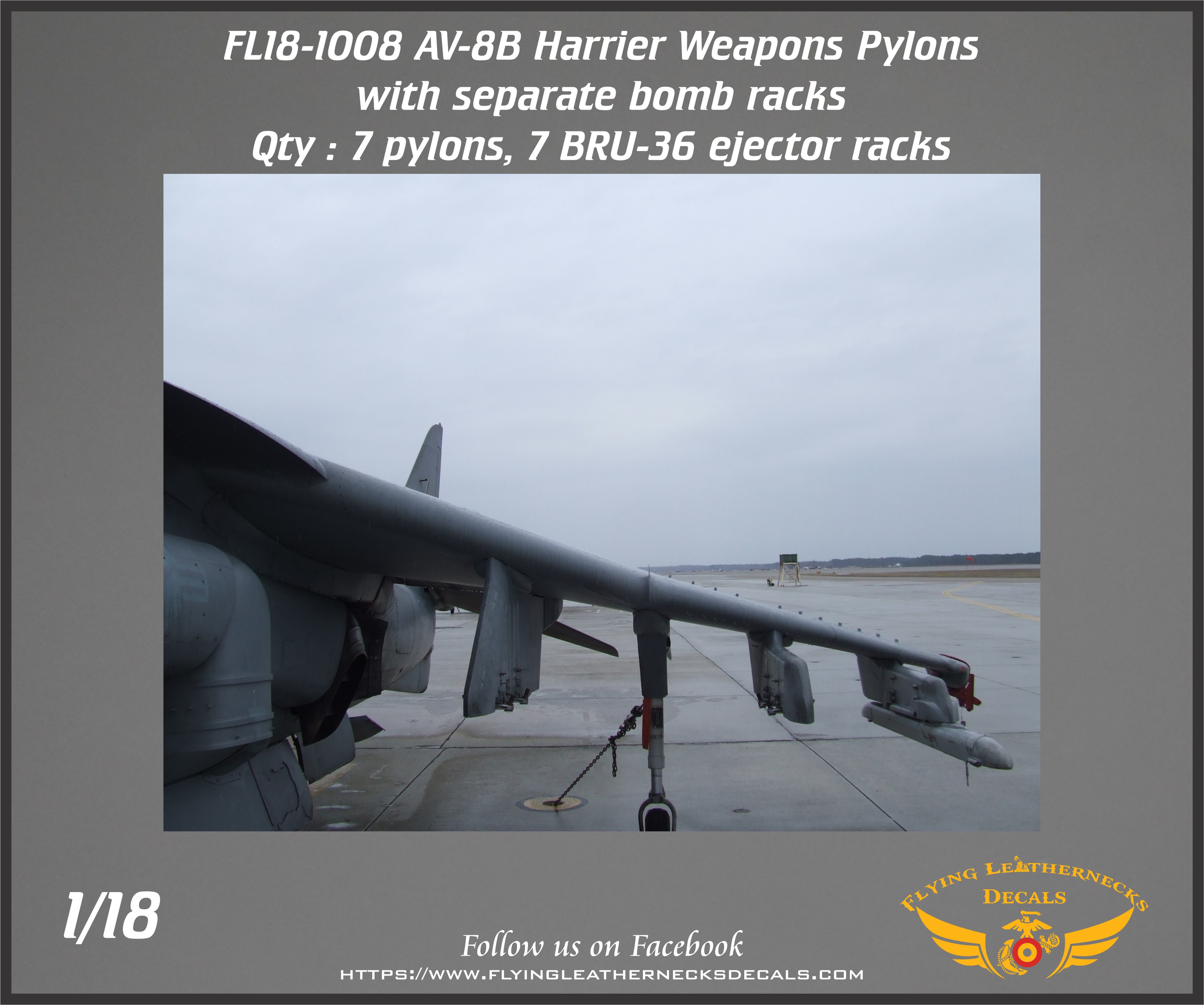 FL18-1008 AV-8B Weapons Pylons for Hobbyboss