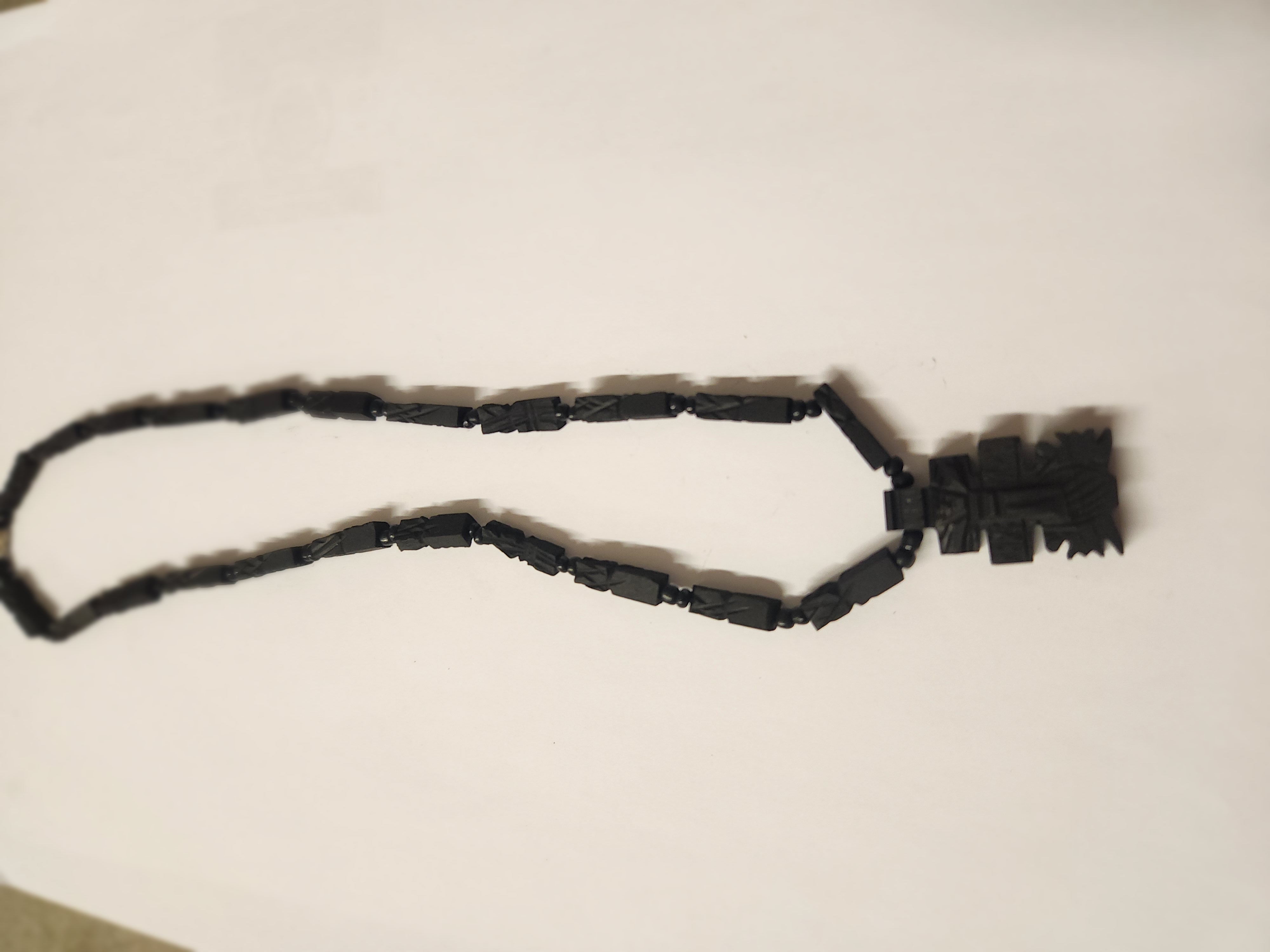 CRUZ DE CARAVACA AZABACHE NECKLACE