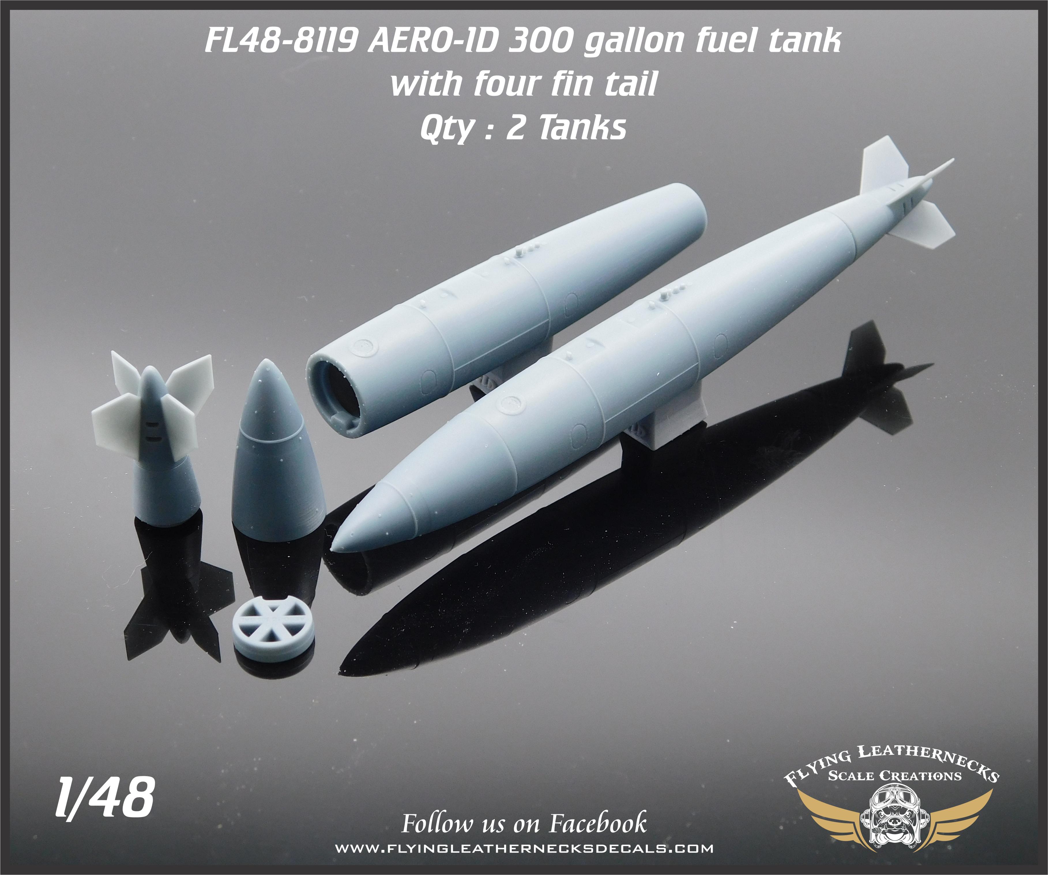 FL48-8119 AERO-1D 300gal fuel tank with four fin tail