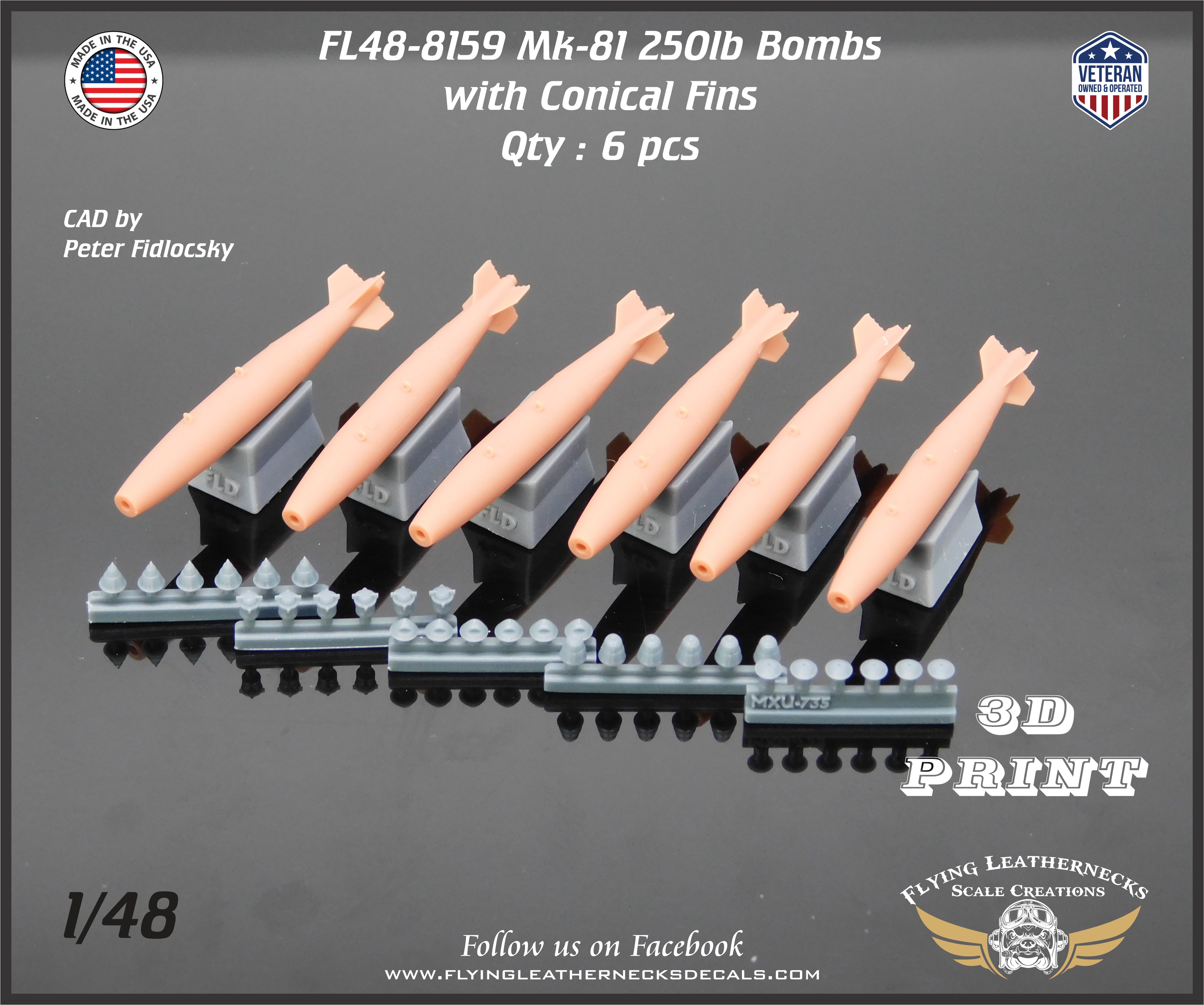 FL48-8159 Mk-81 250lb Bomb with Conical Fins
