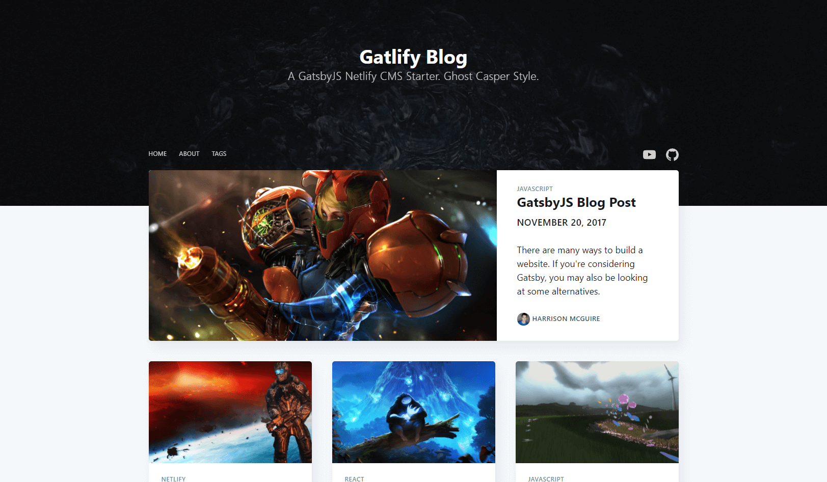 GitHub - Harrison1/gatlify: A GatsbyJS and Netlify CMS boilerplate starter