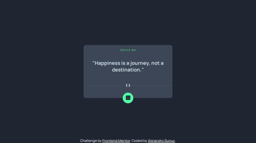 Advice generator using React, vite coding challenge solution | Frontend Mentor