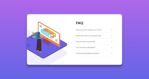 Frontend Mentor | FAQ accordion card (Vanilla CSS, JS) coding challenge solution