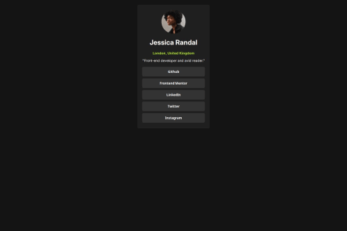 Interactive social link profile using CSS flexbox coding challenge solution | Frontend Mentor