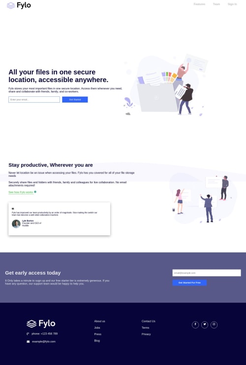 Frontend Mentor | Fully responsive Fylo-landing-page with a responsive nav-bar coding challenge ...