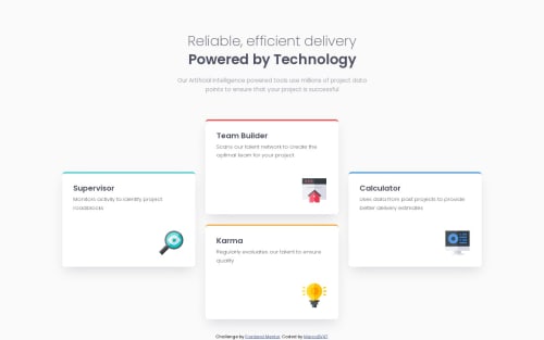 Frontend Mentor | Four Card Feature Section Master using Grid and Flex coding challenge solution
